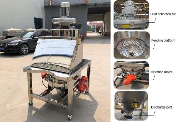 Dust-free bag dumping station Avoid material Dust flying everywhere