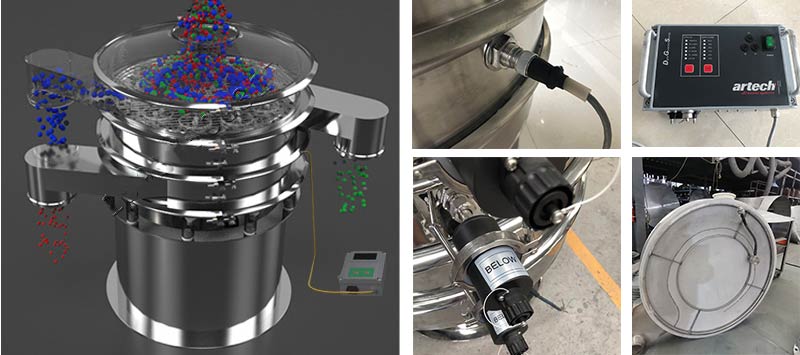 Ultrasonic sieving machine no need to add plugging device